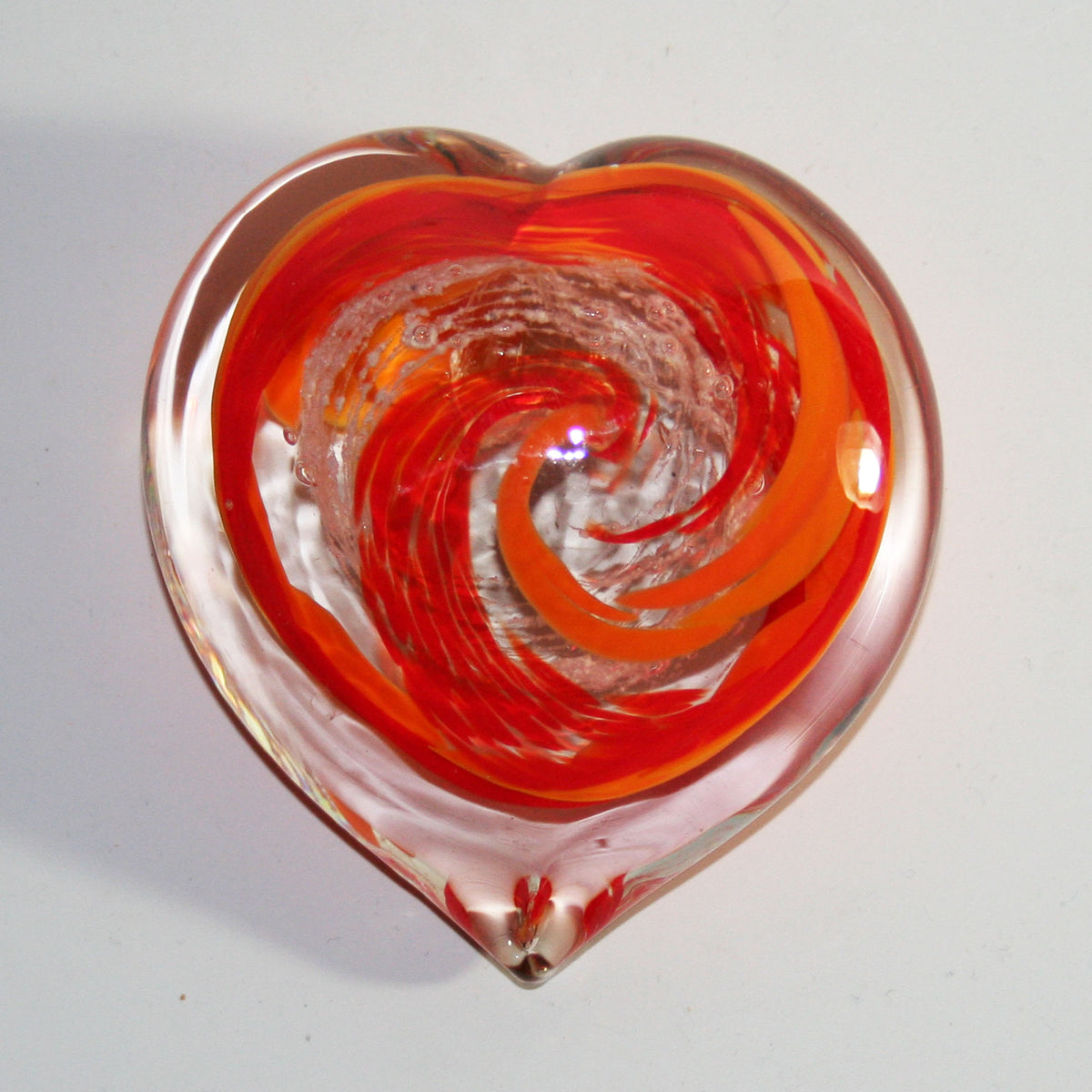 Memorial Glass Heart Paperweight - Kevin Fulton Glass Memorials