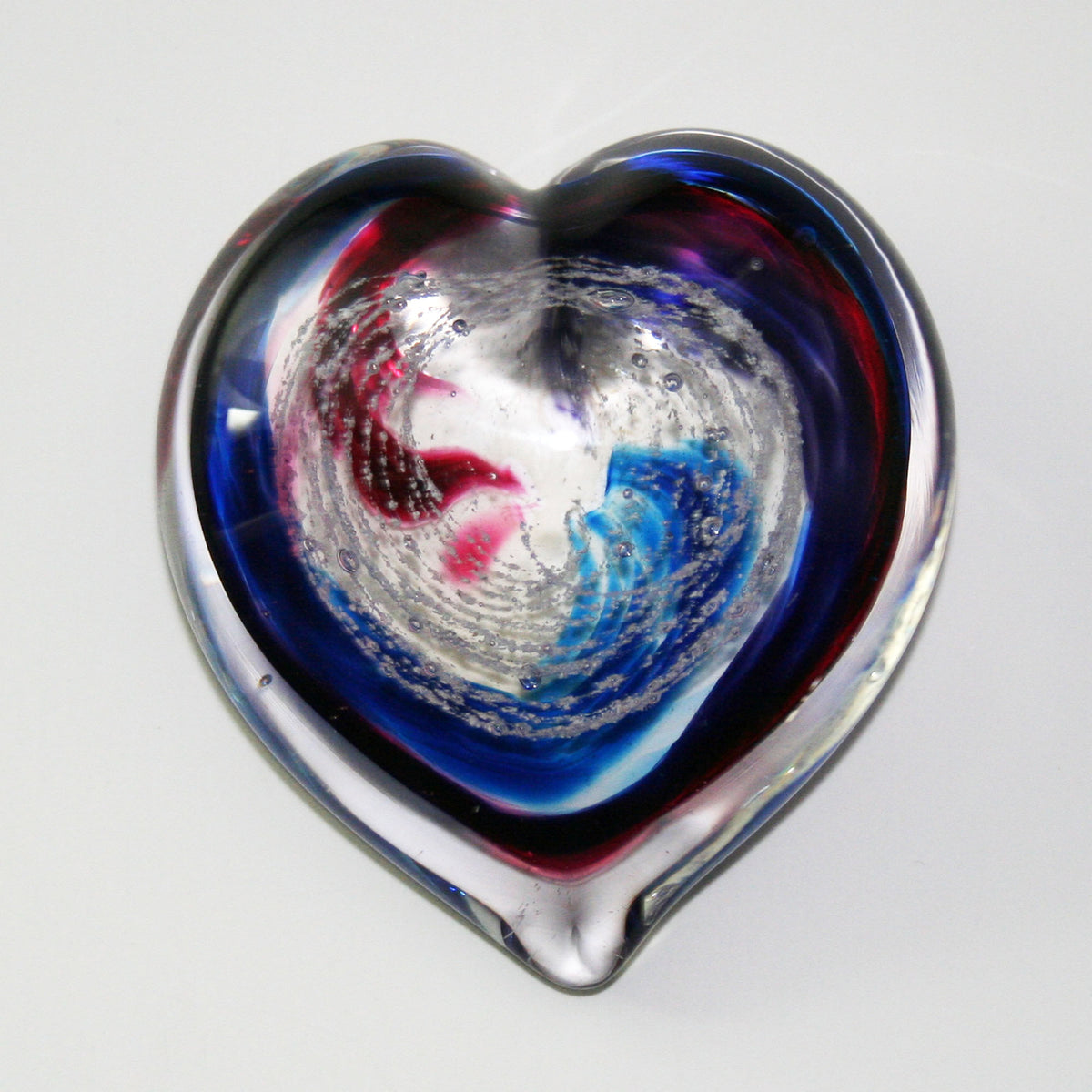 Memorial Glass Heart Paperweight - Kevin Fulton Glass Memorials
