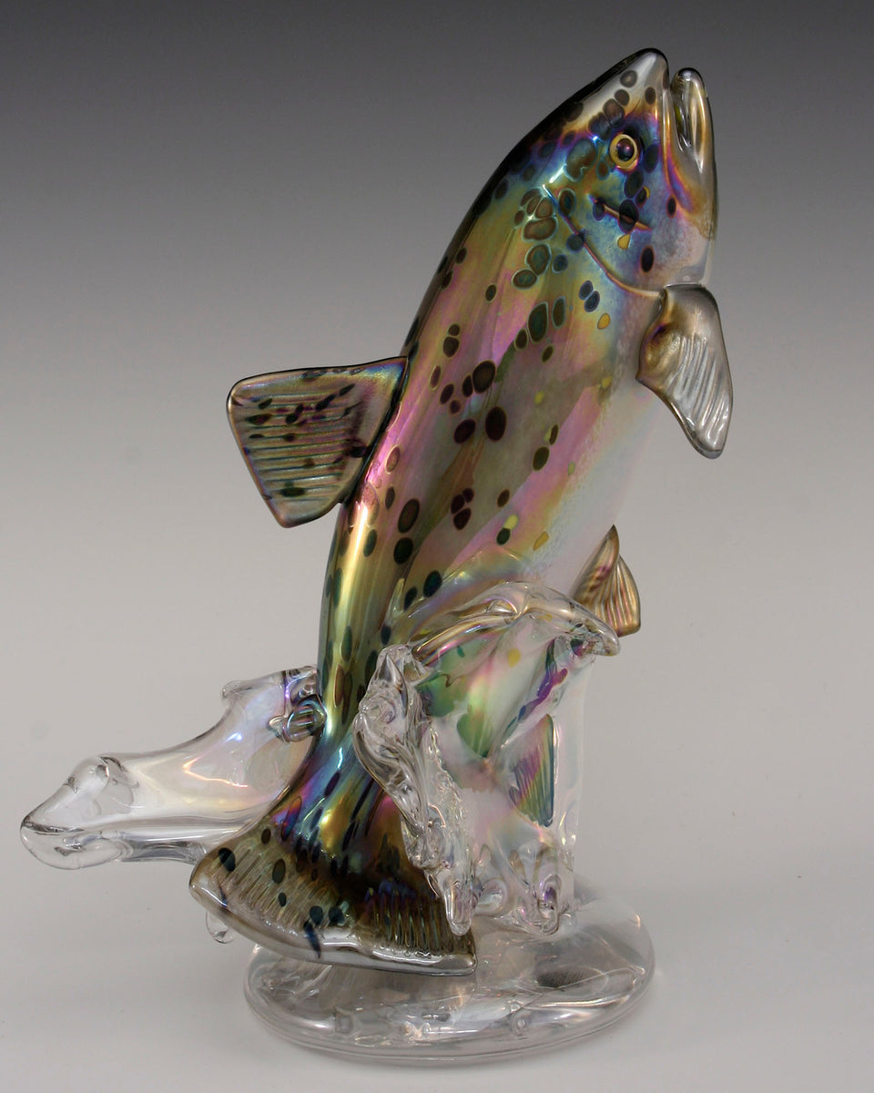 Leaping Trout/Salmon Sculptures - Kevin Fulton Glass – Kevin Fulton Glass