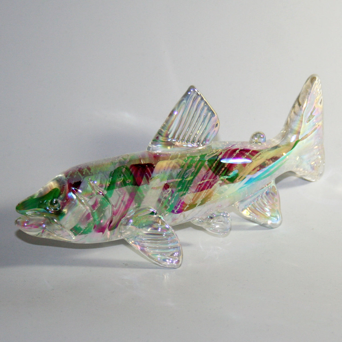 Memorial Glass Trout/Salmon Sculpture- Kevin Fulton Glass Memorials