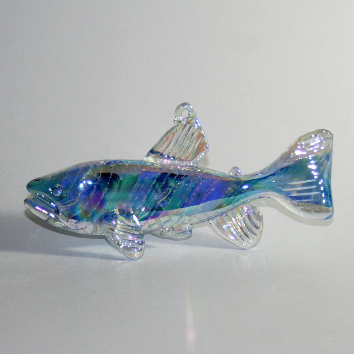 Memorial Glass Trout/Salmon Sun Catcher - Kevin Fulton Glass Memorials